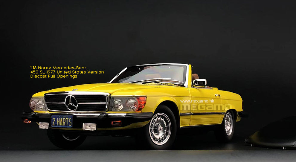 1/18 Norev Mercedes-Benz R107 350 450 SL 1986 1979 Red Yellow Cabrio D ...