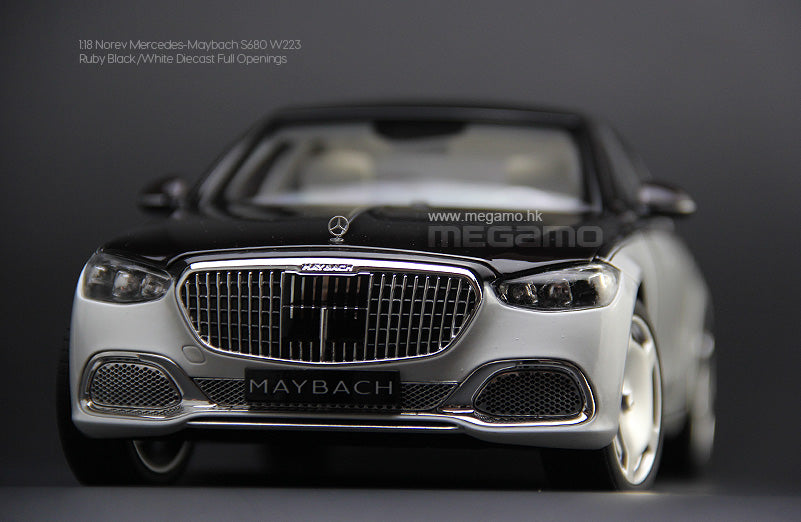 1/18 Norev Mercedes-Maybach S680 W223 Ruby Black White, Gold Black 2 T ...