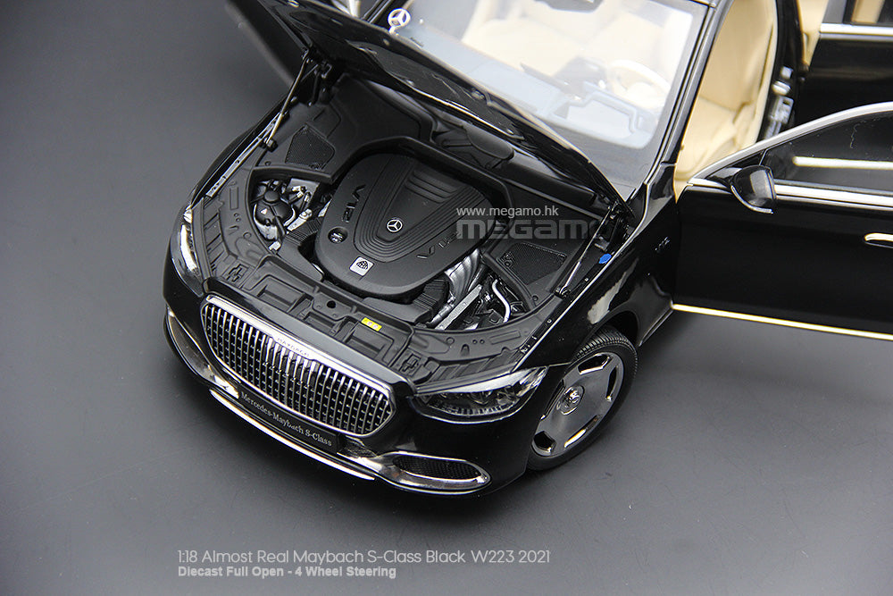 1/18 Almost Real Mercedes-Maybach S680 W223 Z223 Obsidian Black 4 Whee ...