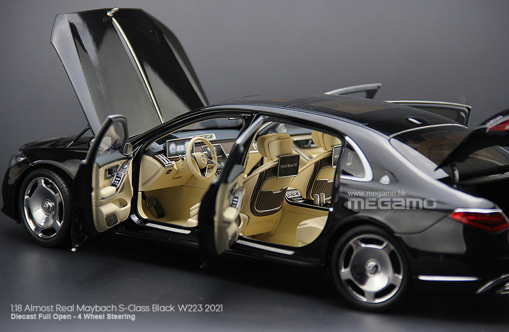1/18 Almost Real Mercedes-Maybach S680 W223 Z223 Obsidian Black 4 Whee ...