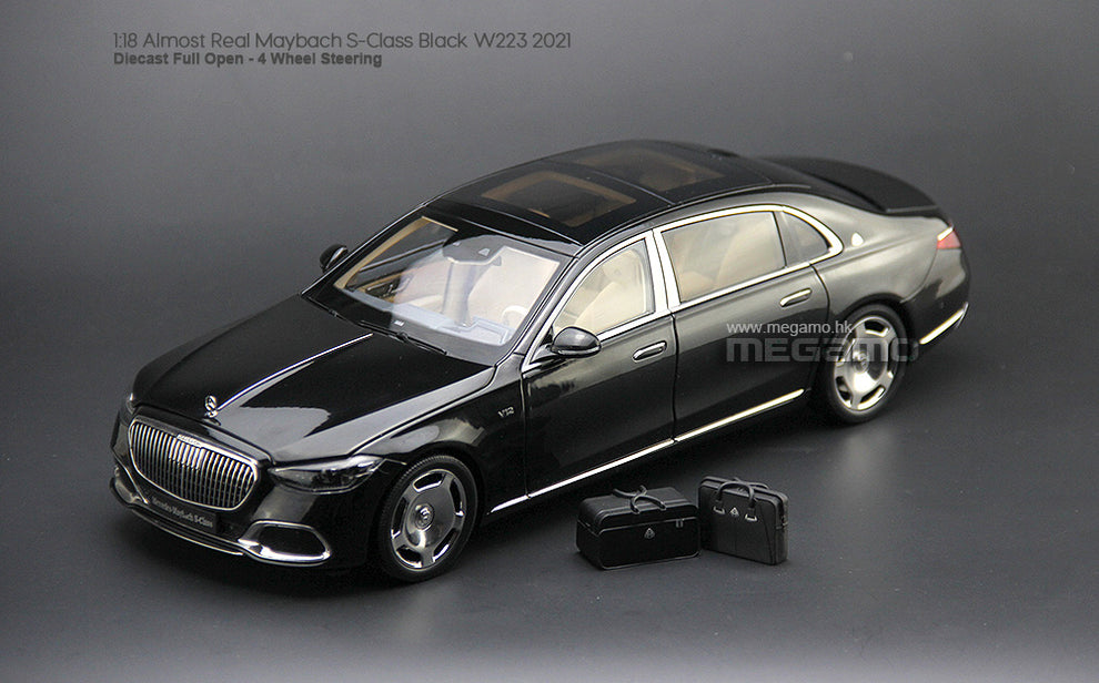 1/18 Almost Real Mercedes-Maybach S680 W223 Z223 Obsidian Black 4 Whee ...
