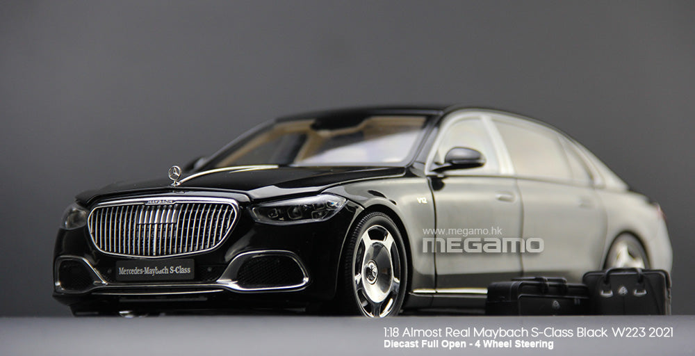 1/18 Almost Real Mercedes-Maybach S680 W223 Z223 Obsidian Black 4 Whee ...