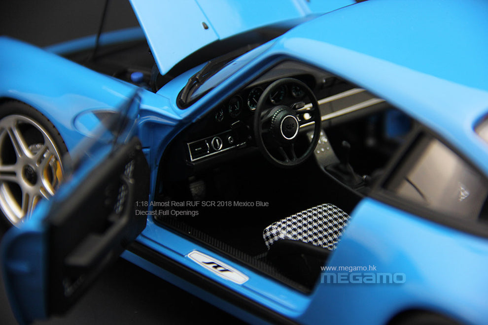 1/18 Almost Real RUF SCR CRT Porsche 911 Mexico Blue Blossom Yellow Gr ...
