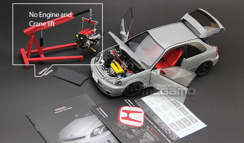 1/18 Motorhelix Honda Civic Type R EK9 JDM Diecast Full Open with Engi ...