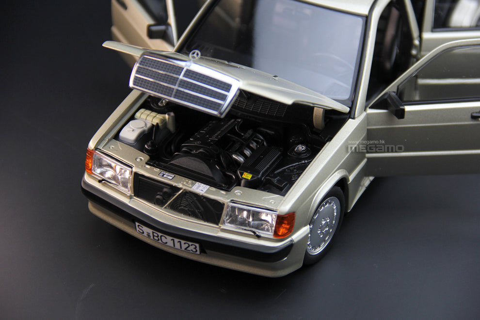 1/18 Norev Mercedes-Benz 190E 2.3-16 W201 Smoke Silver 1984 Diecast Fu ...