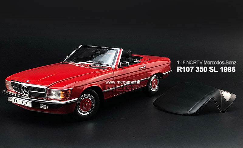 1/18 Norev Mercedes-Benz R107 350 450 SL 1986 1979 Red Yellow Cabrio D ...