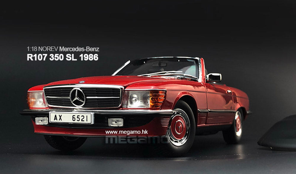 1/18 Norev Mercedes-Benz R107 350 450 SL 1986 1979 Red Yellow Cabrio D ...