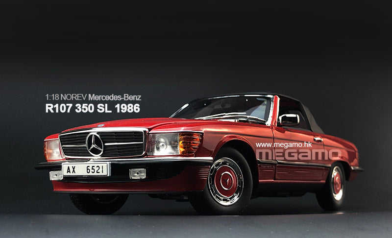 1/18 Norev Mercedes-Benz R107 350 450 SL 1986 1979 Red Yellow Cabrio D ...