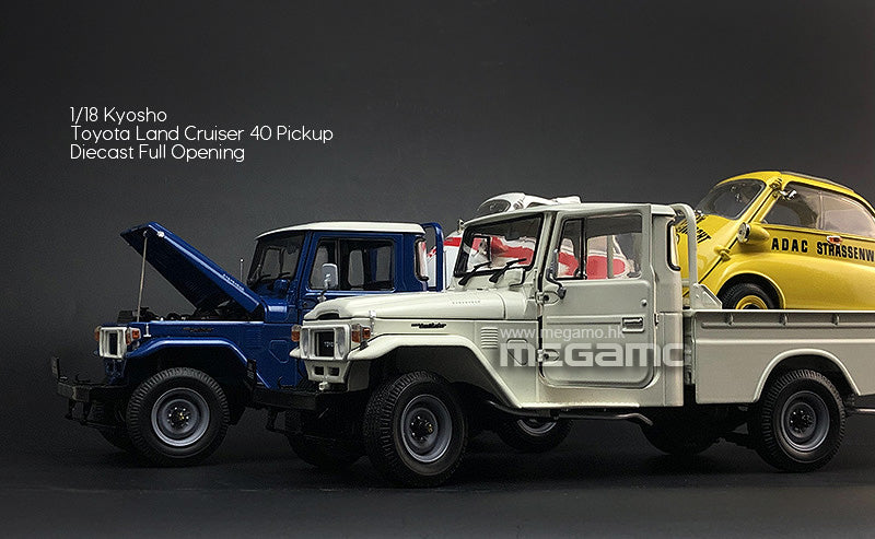 1:18 Kyosho Toyota Land Cruiser 40 LC40 Pickup Truck RHD Red Beige Whi ...
